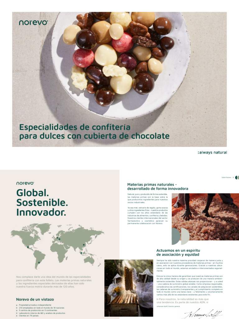Especialidades de Norevo para confitería | PDF | Chocolate | Revestimiento