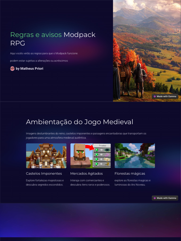 Regras e Avisos Modpack RPG (3) | PDF | Jogos de RPG