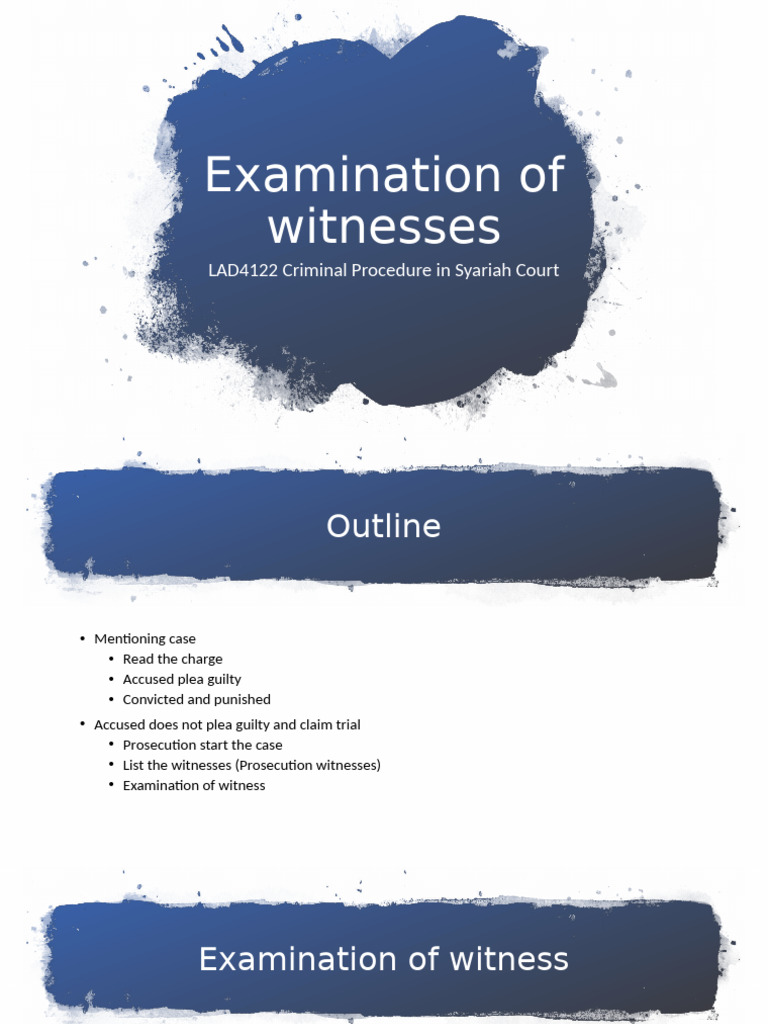 Witness Examination in Syariah Court | PDF | Witness | Criminal ...