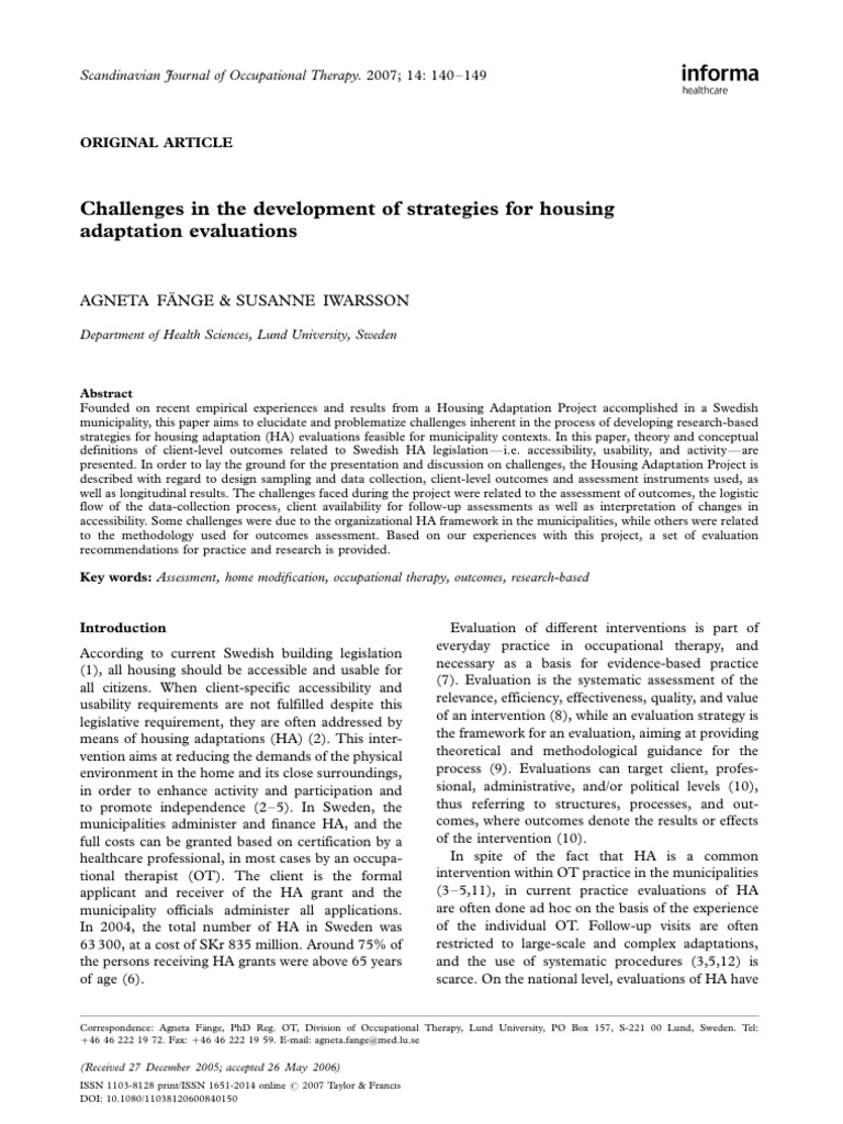Challenges in The Development of Strategies For Housing | PDF ...