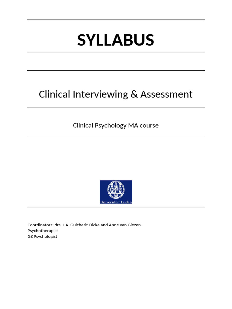 CIA syllabus STUDENTS 2024.fall | PDF | Mental Disorder | Dsm 5