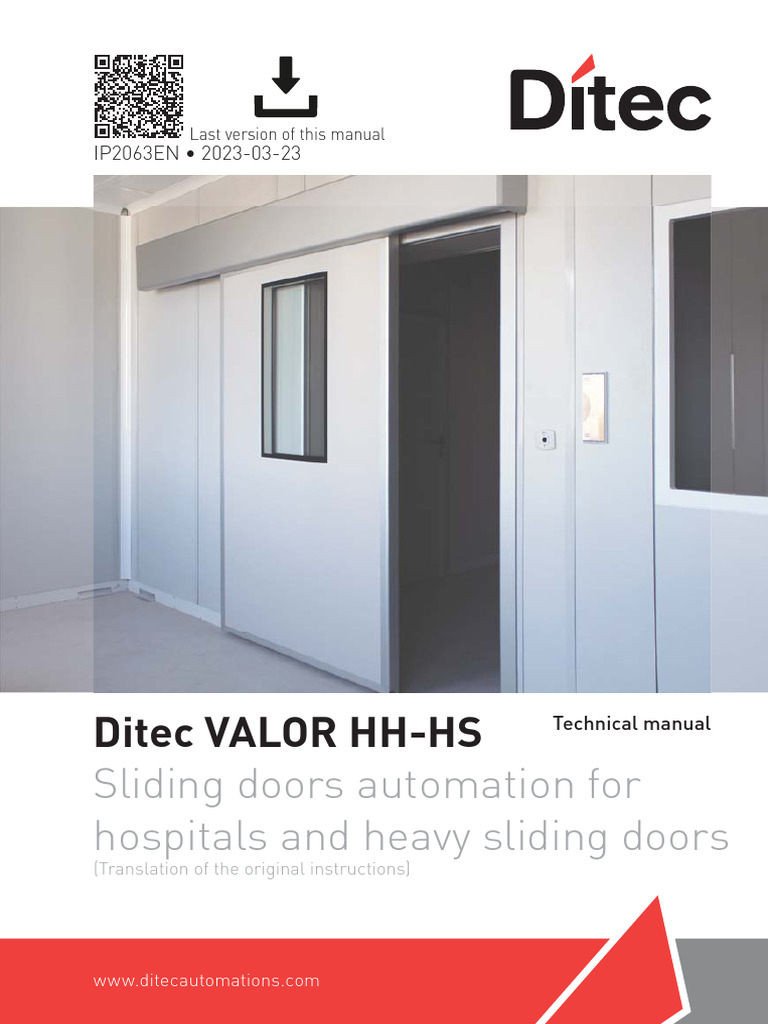 Ditec VALORHH-HS Technical-Manual IP2063EN | PDF | Door | Switch