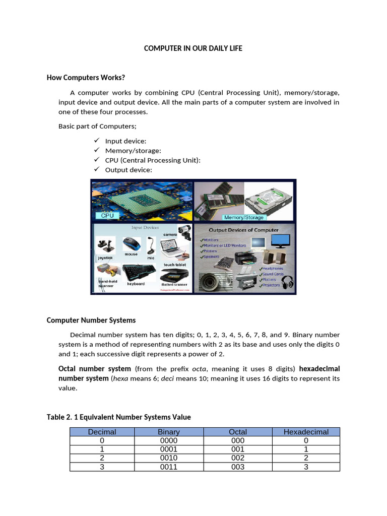 Computer in Our Daily Life Bscs2a | PDF | Computer Network | Computer ...