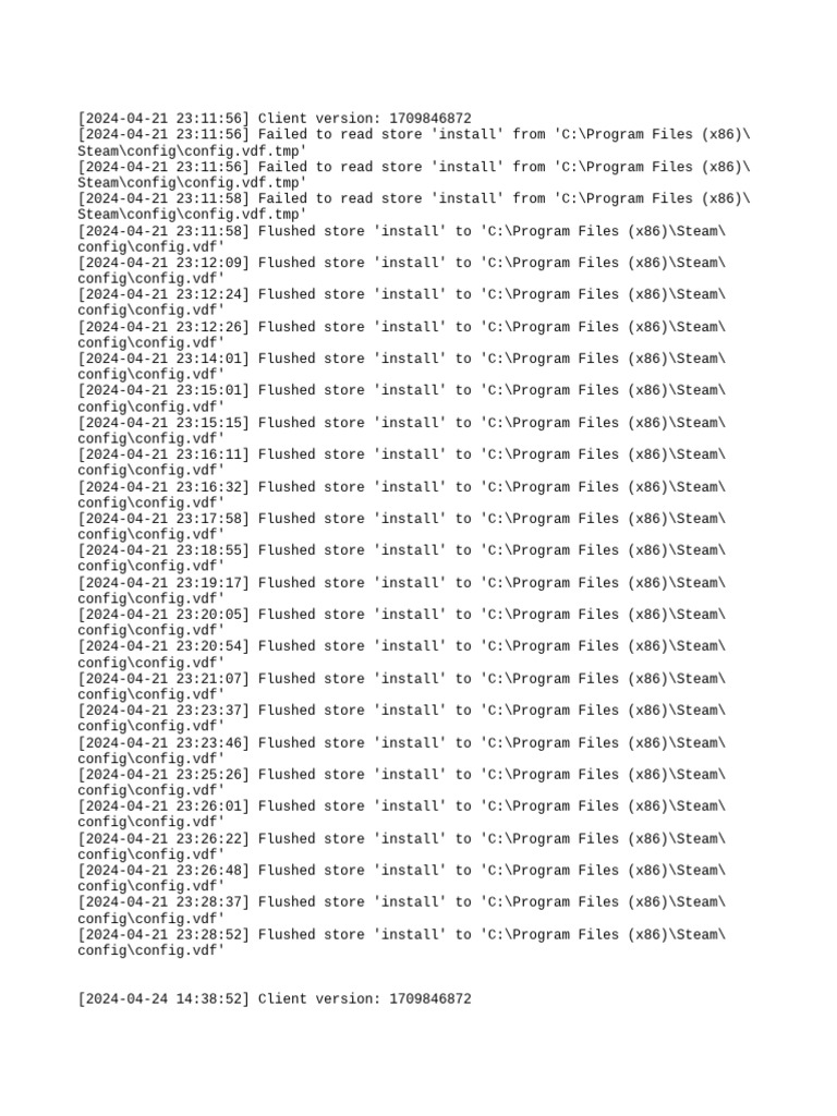 Steam Config VDF Error Log Analysis | PDF | Computer Architecture ...