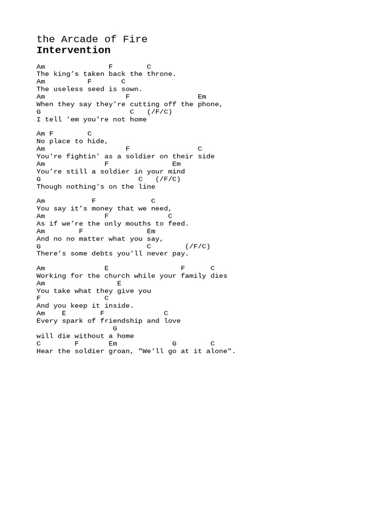 The Arcade of Fire - INTERVENTION | PDF