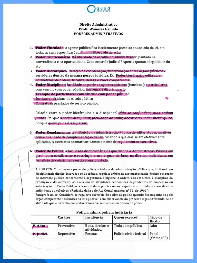 Poderes Adm - PMSE - NOITE - 20-12 | PDF | Poder Policial (Lei Constitucional dos Estados Unidos ...