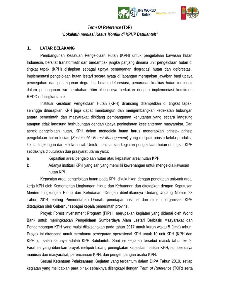Lokalatih Mediasi Konflik KPHP Batulanteh | PDF