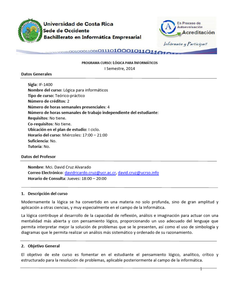 IF1400 Logica para Informaticos I 2014 G01 | PDF | Lenguaje de ...