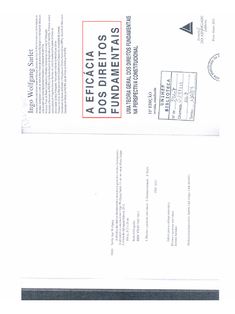 A eficácia dos direitos fundamentais - Ingo Sarlet | PDF