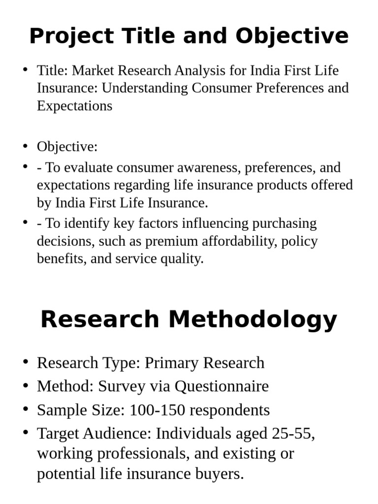 Task (3) Market - Research - Presentation - IndiaFirst - Life ...