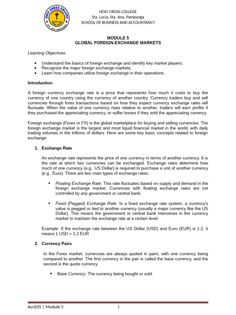 m05 Global Foreign Exchange Markets | PDF | Foreign Exchange Market ...