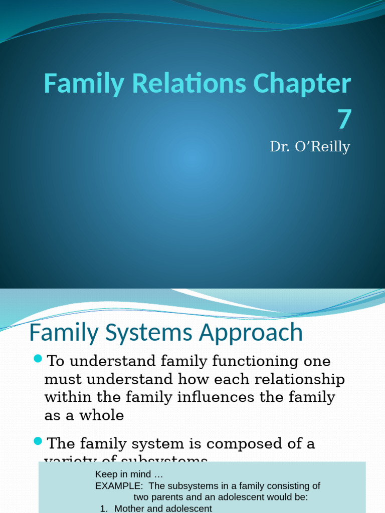 Chapter 7 Family Relations | PDF | Remarriage | Adolescence