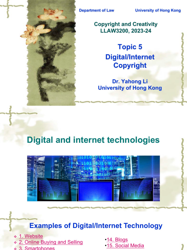 Digital Internet Copyright | PDF | Copyright Infringement | Online ...