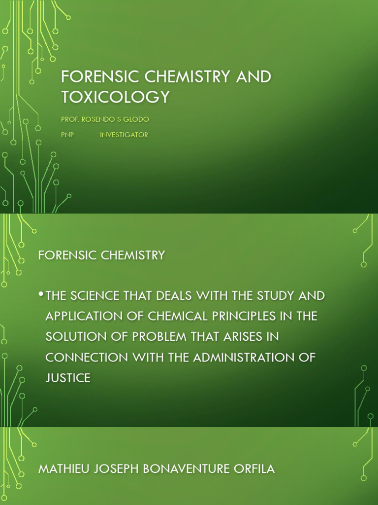 Forensic Chemistry and Toxicology | PDF | Poison | Chemistry