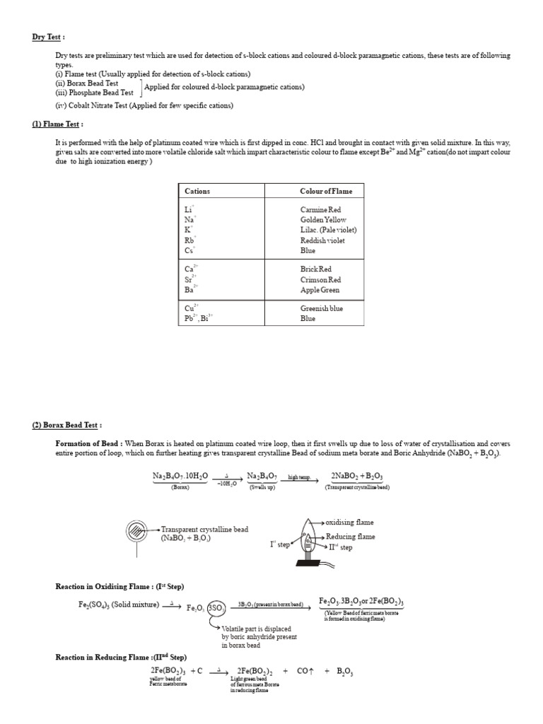Salt Analysis Anions | PDF | Carbonate | Atoms