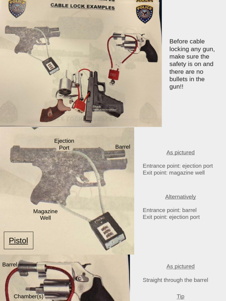 Cable Locking guns | PDF | Magazine (Firearms) | Gun Barrel