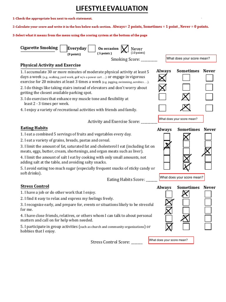 Lifestyle_Evaluation 1 | PDF | Fat | Risk