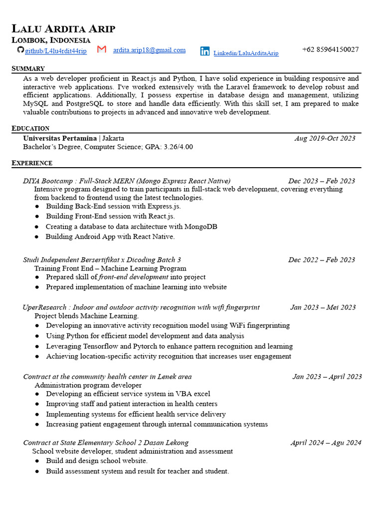 ALU Rdita RIP: Github/l4lu4rdit44rip | PDF | Web Development | Computing