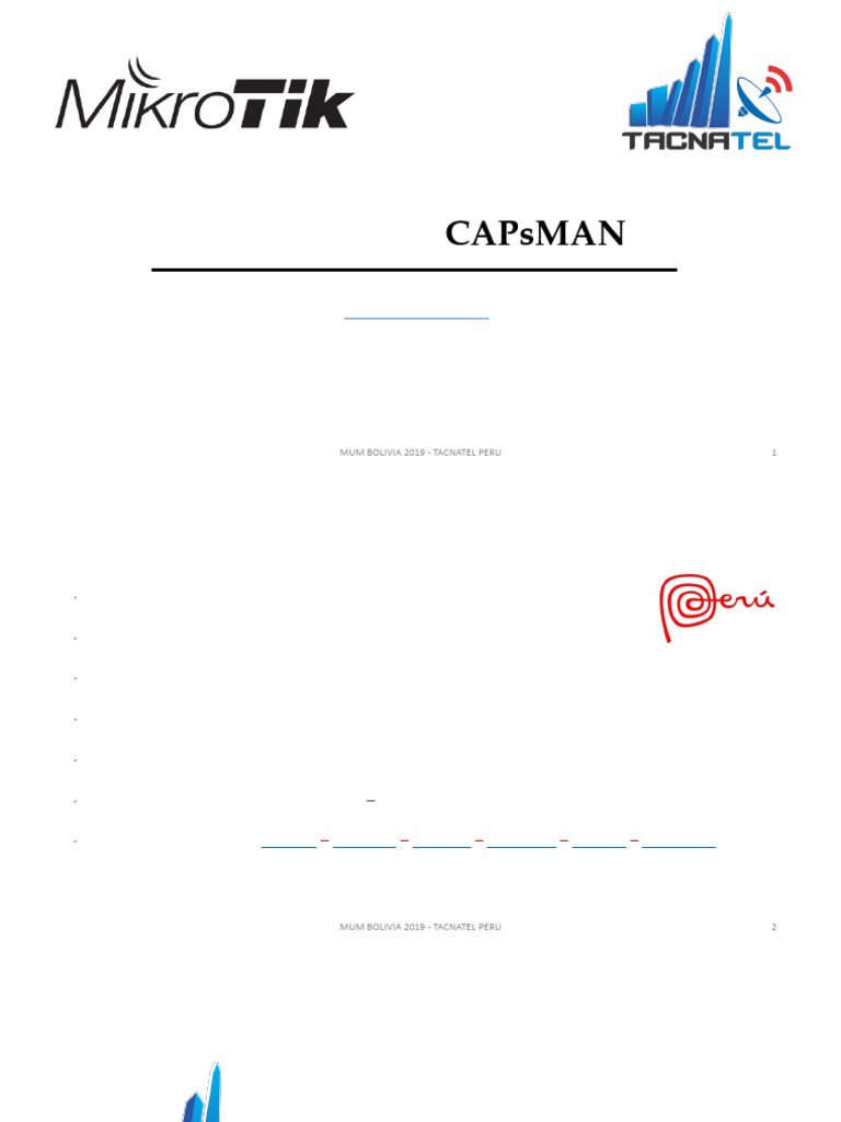 Mikrotik Configurar CapsMan | PDF | Punto de acceso inalámbrico | Red de computadoras