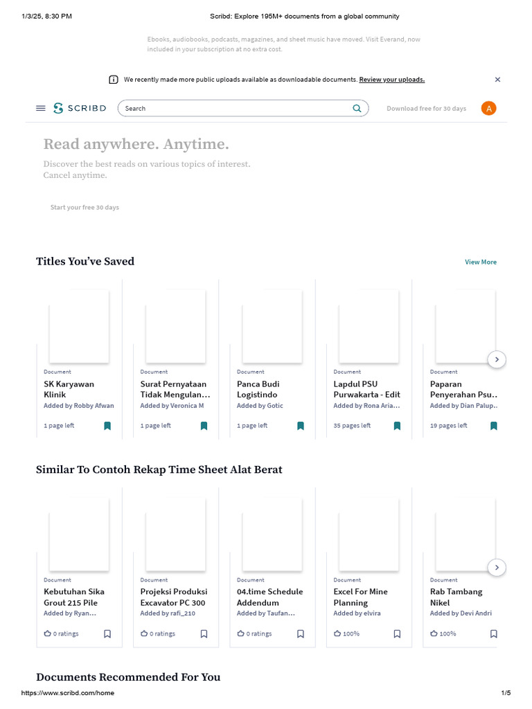 Documents From A Global Community | PDF | Scribd | Online Services