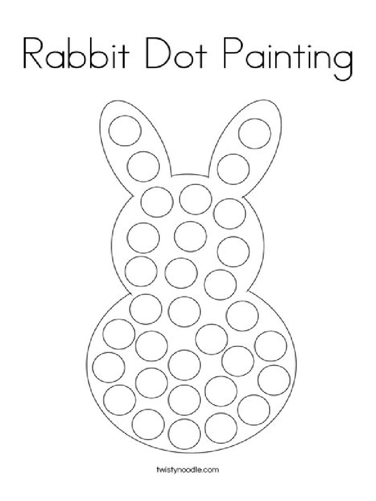 Rabbit-Dot-Painting Coloring Page PNG 468x609 q85 | PDF