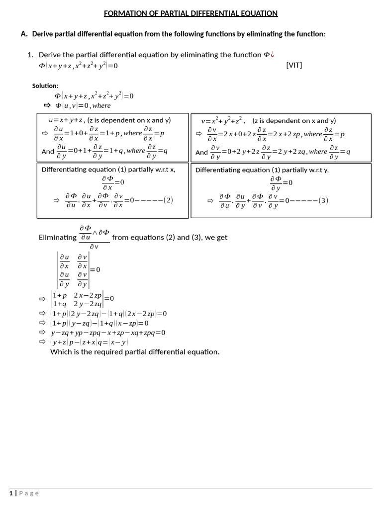 Partial Differential Equation Derivation | PDF | Sphere | Calculus