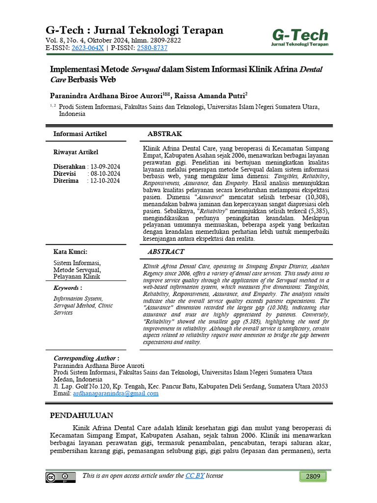 2024-SINTA4-Implementasi Metode Servqual Dalam Sistem Informasi Klinik Afrina Dental Care ...