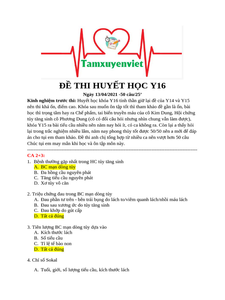ĐỀ Y16 | PDF