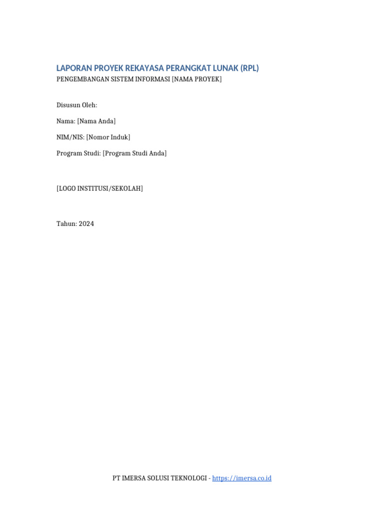 Laporan Proyek RPL 2024 | PDF