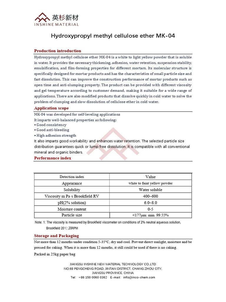 TDS MK-04_EN | PDF | Physical Chemistry | Materials