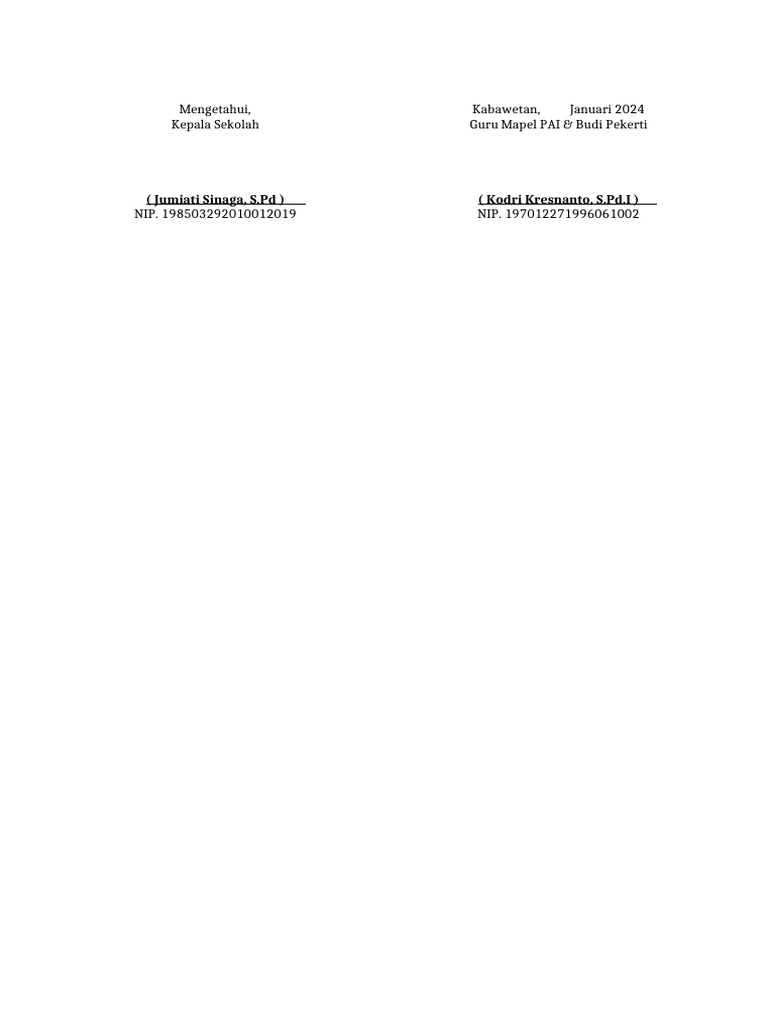 TTD Kebutuhan RPP | PDF