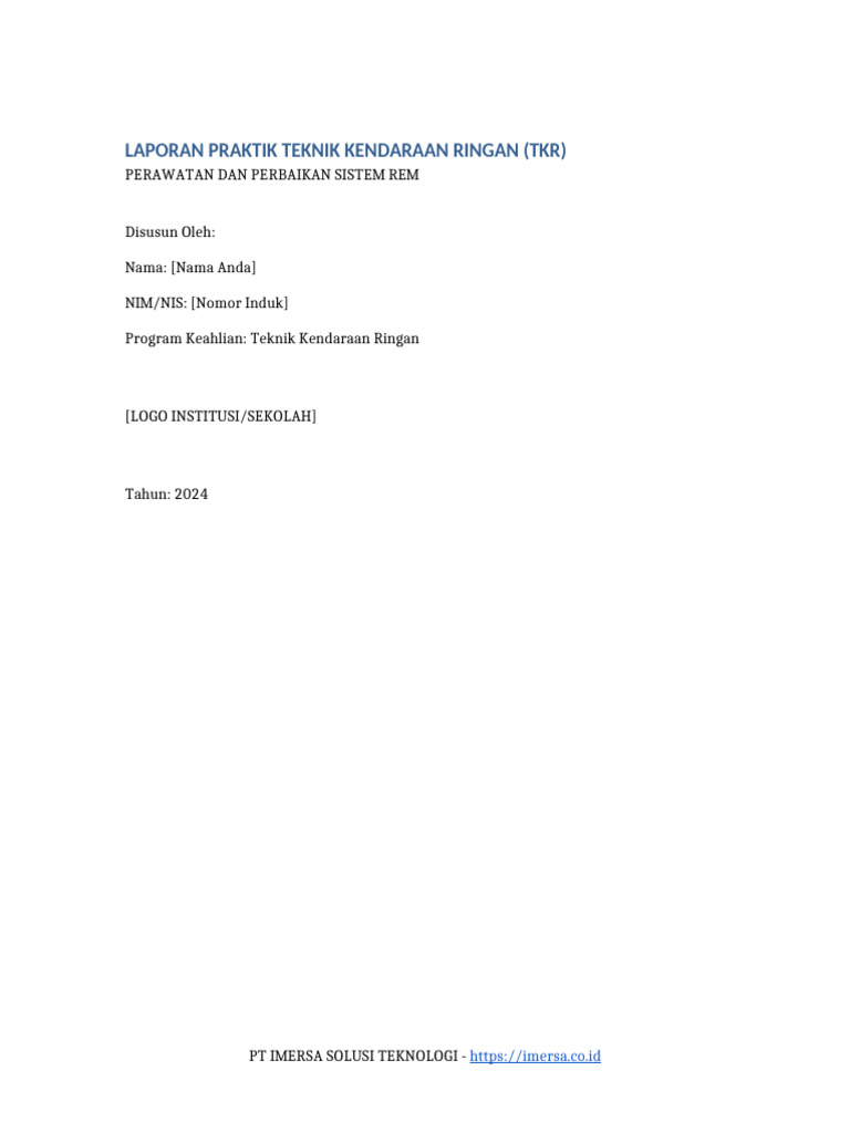 laporan TKR | PDF
