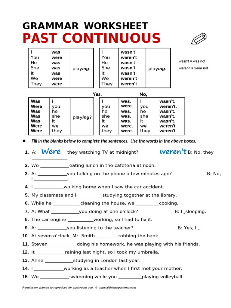 Atg Worksheet Pastcont3 | PDF