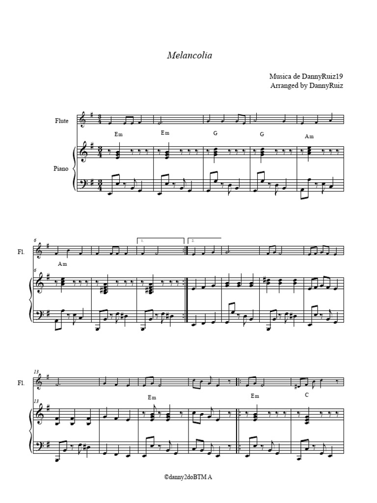 Melancolia Flauta, Piano | PDF