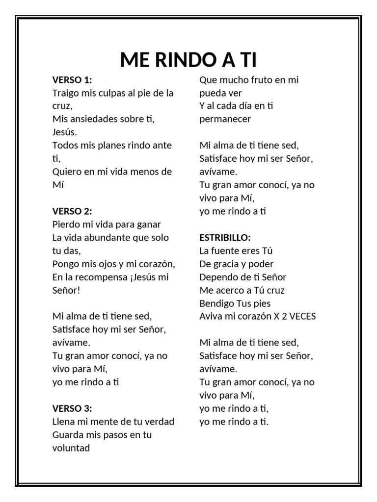 Me Rindo A Ti | PDF