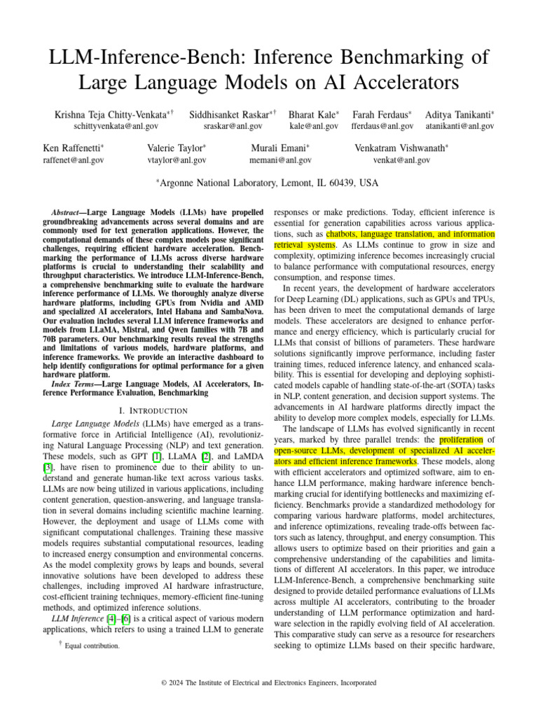 2024LLM Inference Bench ArXiv | PDF | Graphics Processing Unit ...