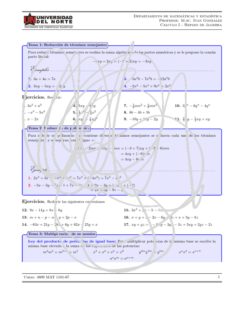 Lgebra | PDF | Factorización | Álgebra abstracta