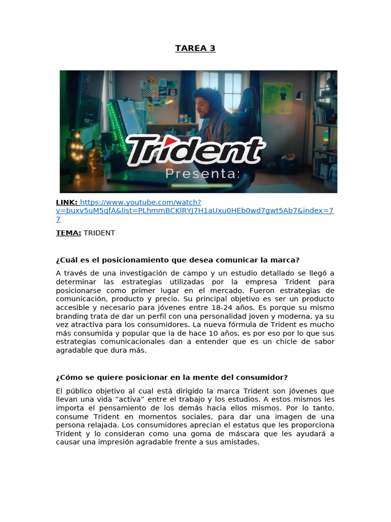 Estrategias de Posicionamiento de Trident | PDF