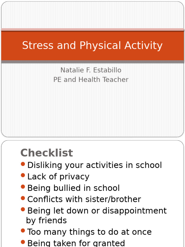 Stress Management Through Physical Activity | PDF