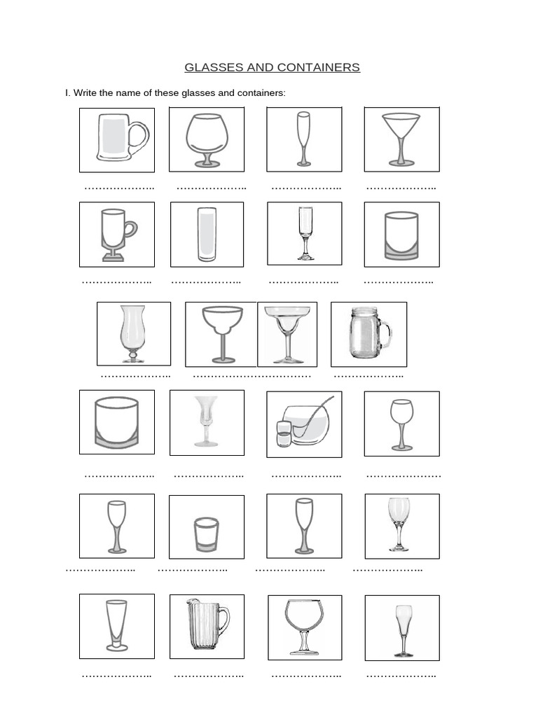 GLASSES AND CONTAINERS | PDF | Cocktails | Drink