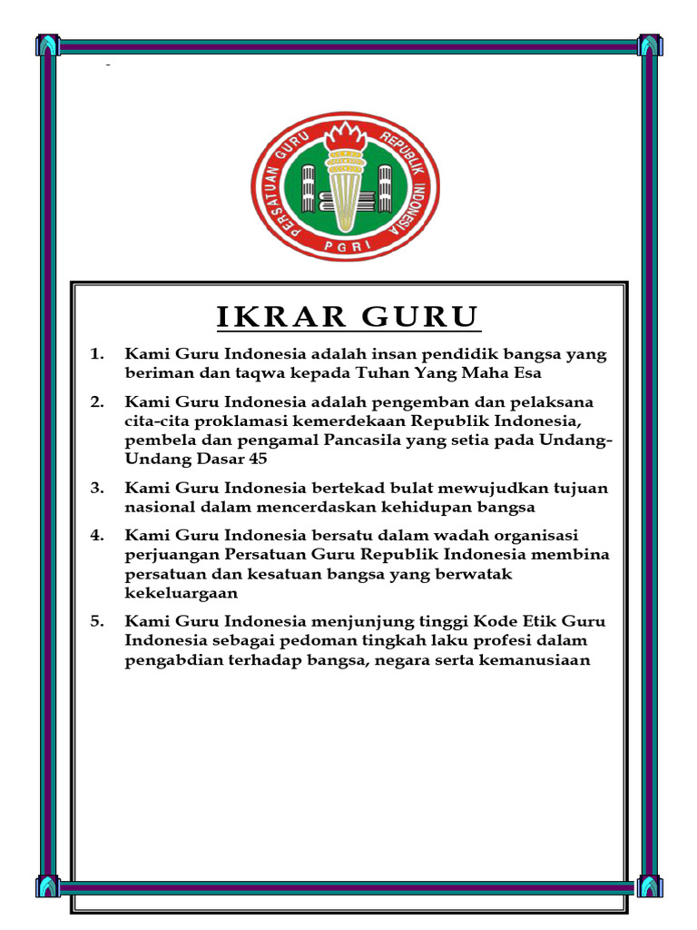 Ikrar Guru Indonesia-1 | PDF