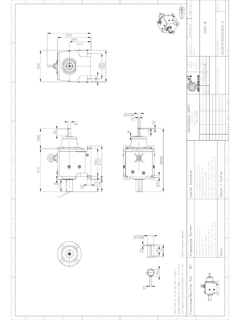 Technical Drawing Presentation Nord Gearbox | PDF