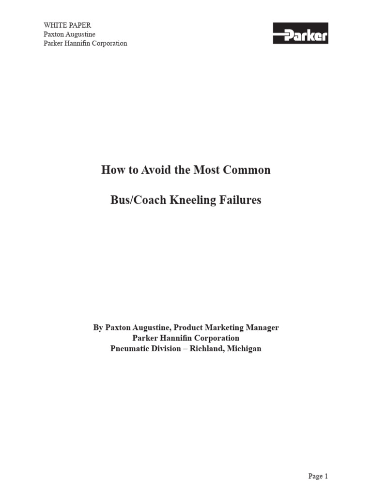 Bus Kneeling White Paper | PDF | Leak | Valve