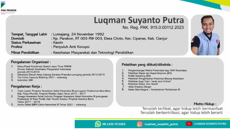 CV Luqman Pak Prokes | PDF