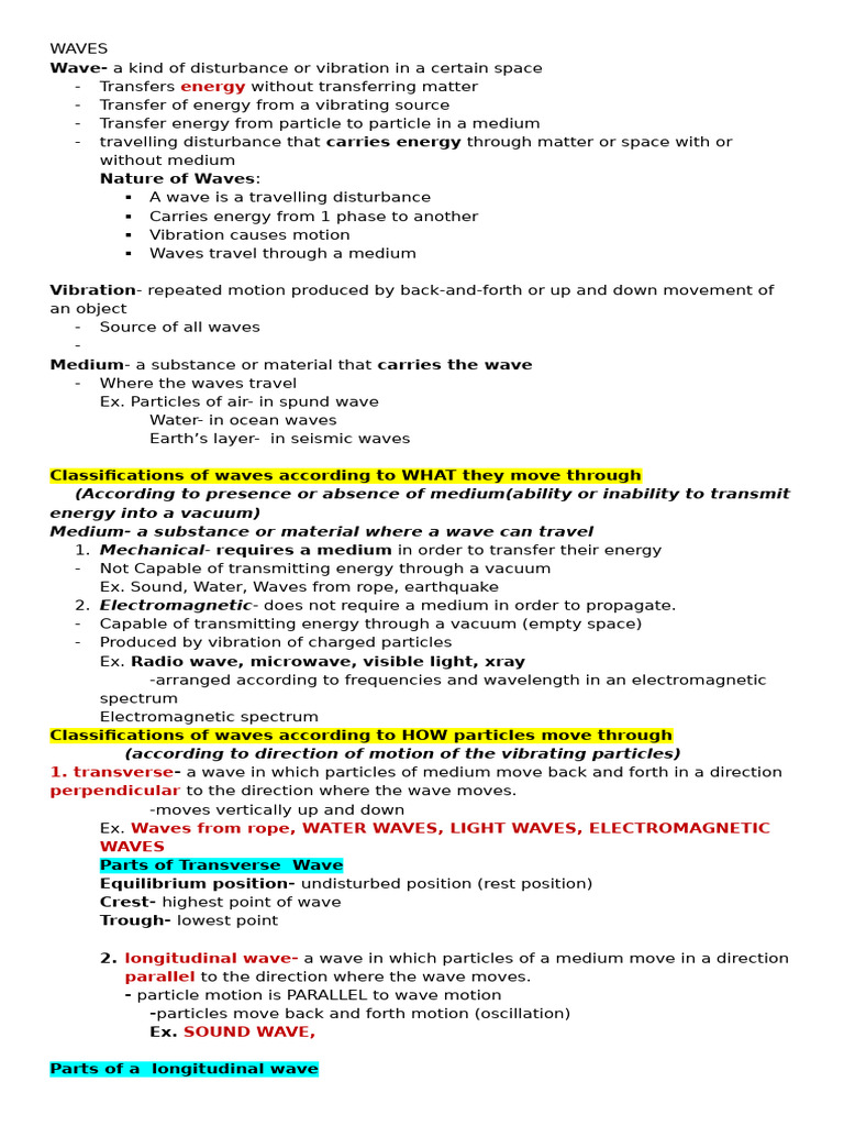 WAVES | PDF | Waves | Transmission Medium