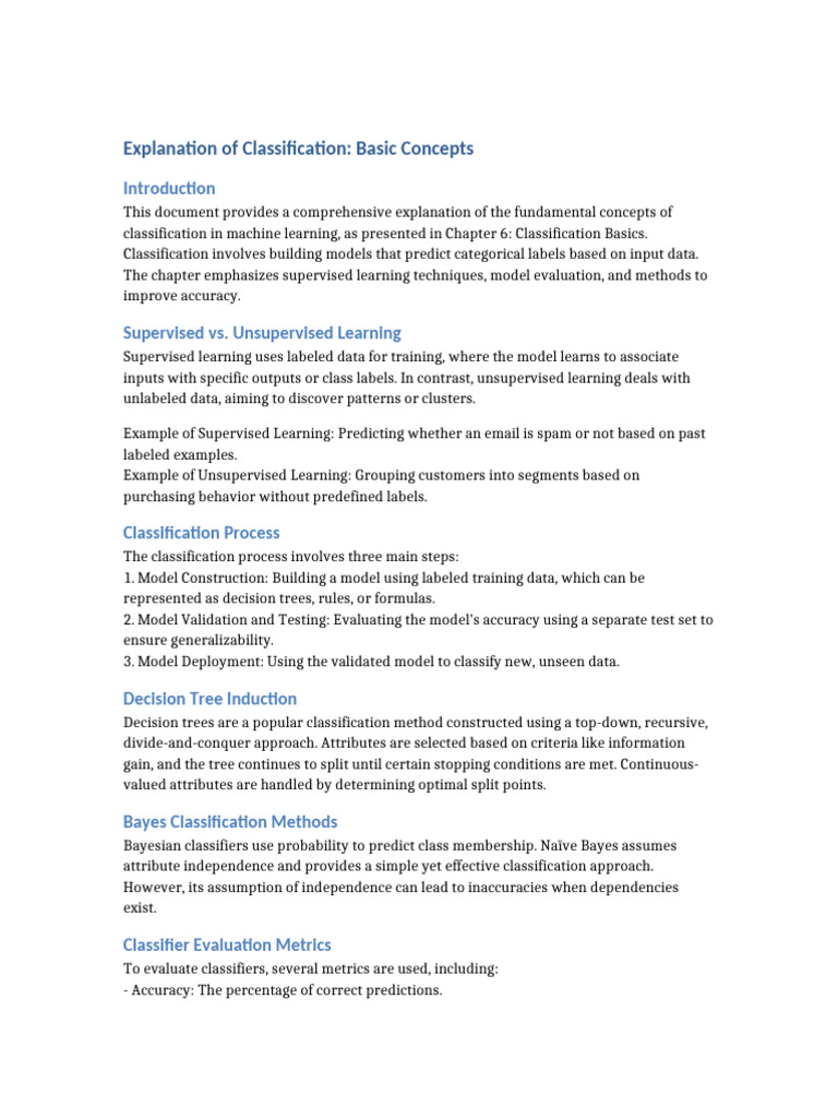 Classification Basics Explanation | PDF | Statistical Classification | Machine Learning