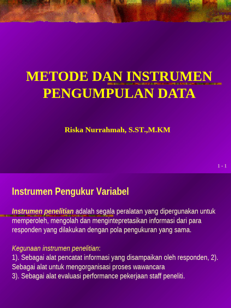 Metode Dan Instrumen Pengumpulan Data | PDF