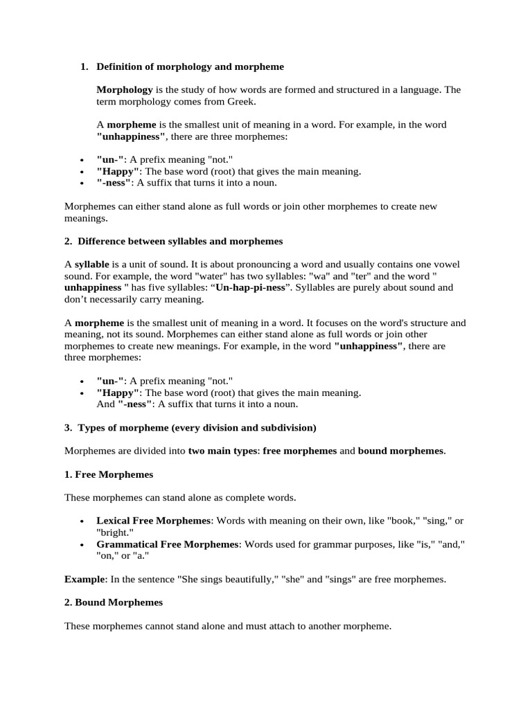 Understanding Morphemes and Morphology | PDF | Word | Linguistic Typology