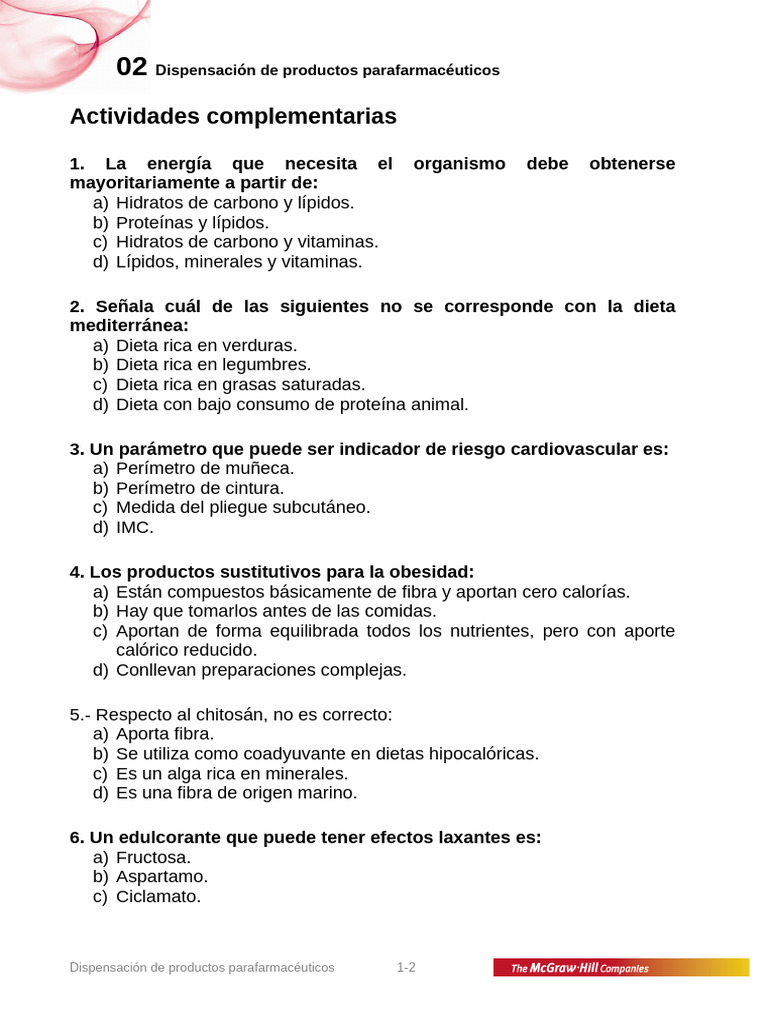 Actividades_complementarias_2 | PDF | Dieta | Lípido