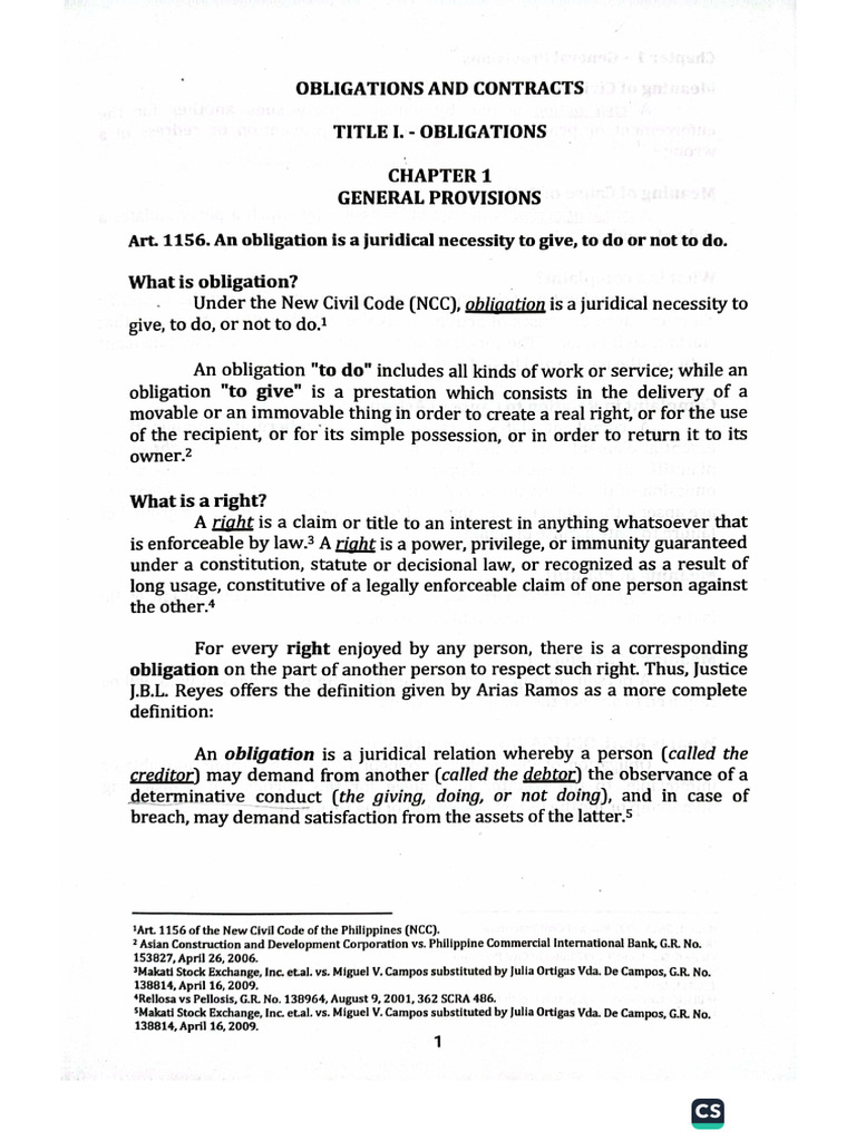 Oblicon - Chap 1 and 2 | PDF